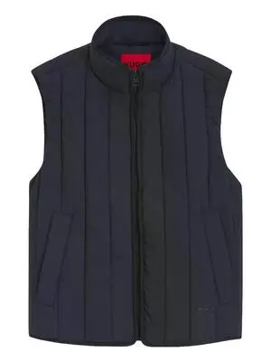 Hugo Logo-patch Quilted Gilet - Blue
