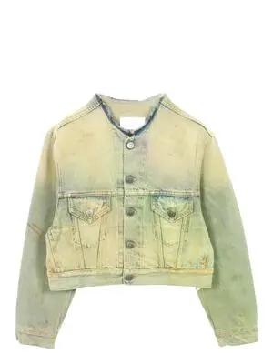 MAISON MARGIELA Cropped Denim Jacket - Blue