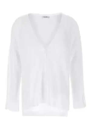 KANGRA V-neck Cardigan With Slit Cuffs - Neutrals