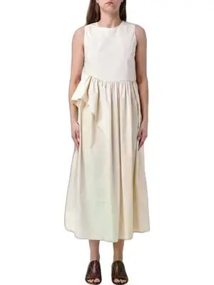 MEIMEIJ Sleeveless Ruffled Midi Dress - Neutrals