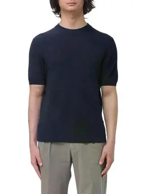 BROOKSFIELD Short-sleeve Linen Knit Sweater - Blue