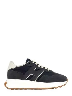 Hogan H641 Suede And Technical Fabric Sneakers - Blue