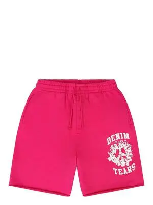 DENIM TEARS Logo Print Drawstring Shorts - Pink