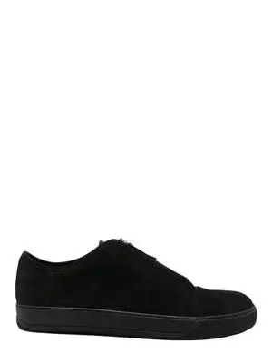 LANVIN Front Zip Suede Sneakers - Black