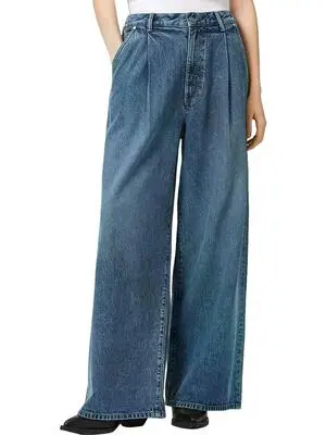ALLSAINTS Pleated Wide-leg Jeans - Blue