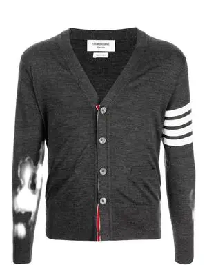 Thom Browne 4-bar Stripe Cardigan - Grey
