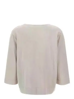 KANGRA Ribbed-trim Crew-neck Top - Grey