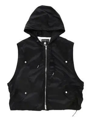 MASTERMIND WORLD Hooded Drawstring Vest - Black