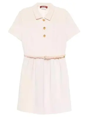 Max Mara Belted Button-front Mini Dress - Neutrals