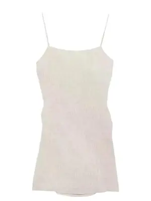 Enza Costa Beige Square Neck Mini Dress - Neutrals