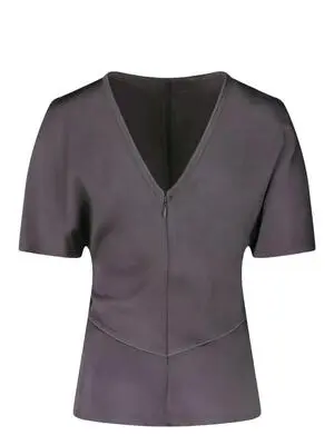 Victoria Beckham Bela Flutter-sleeve Top In Satin - Brown