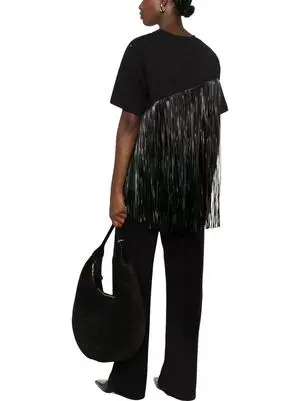 Sportmax Fringe Trimmed T-shirt - Black