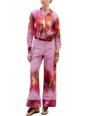 Silvia Tcherassi Striped Cargo Pants - Pink