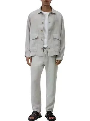 Closed Button-fastening Flap-pocket Jacket - Grey