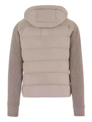 MOORER Zip-up Padded Jacket In Stone Beige - Neutrals