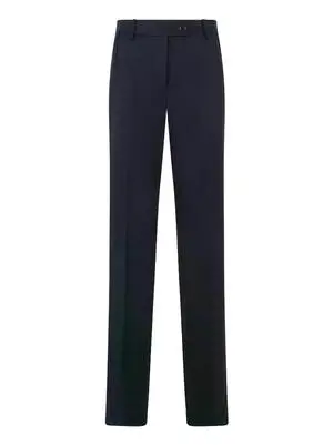 Moschino Virgin Wool Straight-leg Trousers - Blue