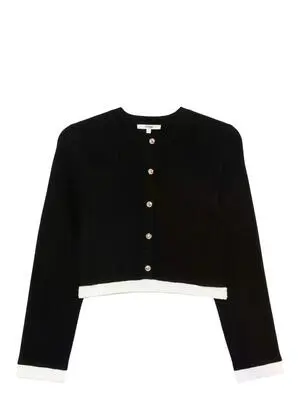 Maje Contrast Trim Button-up Cardigan - Black