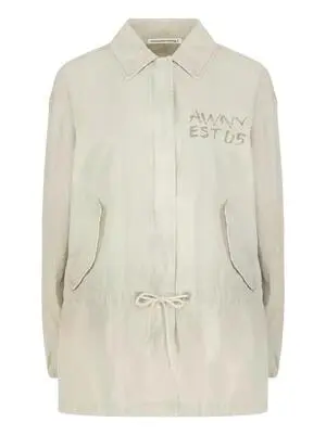 Alexander Wang Dropped-waist Logo-print Parka - Grey