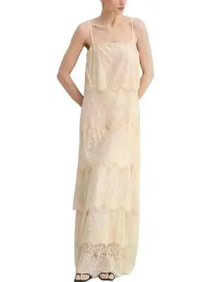ANIYE BY Tiered Lace Maxi Dress - Neutrals