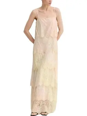 ANIYE BY Tiered Lace Maxi Dress - Neutrals