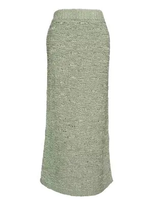 MULLER OF YOSHIOKUBO Gourd Tape-yarn Midi Skirt - Green