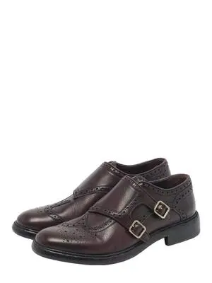 Burberry Delmar Double-buckle Monk Shoes - Red