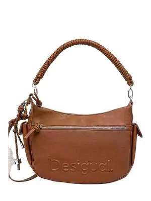 Desigual Logo-embossed Knotted Shoulder Bag - Brown