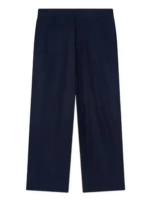 Giorgio Armani Navy Tailored Straight-leg Trousers - Blue