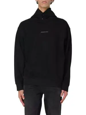 Emporio Armani Logo Print Hoodie - Black