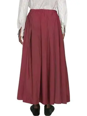 VICOLO Pleated Midi Skirt - Red