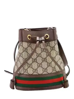 Gucci Ophidia Gg Coated Canvas Mini Bucket Bag - Brown