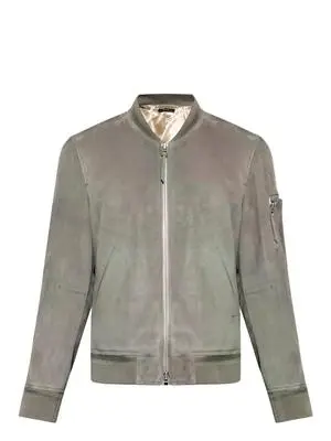 TOM FORD Suede Bomber Jacket - Grey