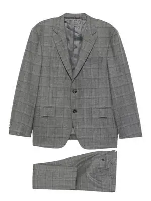 Canali Check-pattern Single-breasted Suit - Grey