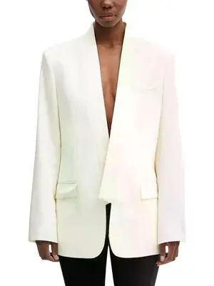 Kenzo Logo Patch Shawl Lapels Blazer - Neutrals