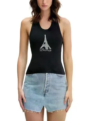 Vetements Crystal-embellished Tank Top - Black
