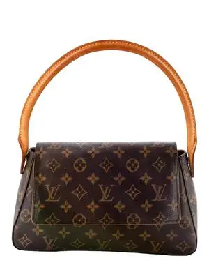 LOUIS VUITTON Monogram Canvas Looping Handbag Mini Satchel - Brown