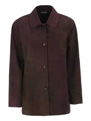 Max Mara Panelled Suede Jacket - Red