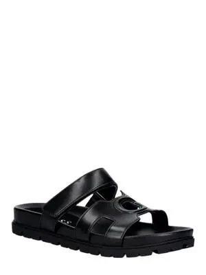 Guess Logo-embossed Touch-strap Sandals - Black