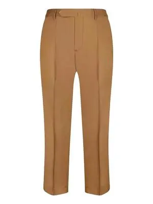 DELL'OGLIO Pressed Crease Trousers - Brown