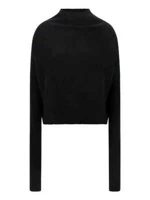 Rick Owens Tower Crater High-neck Sweater - Black