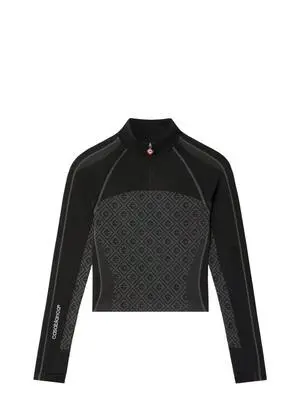 Casablanca Casablanca Seamless Monogram Pattern High Neck Top Grey