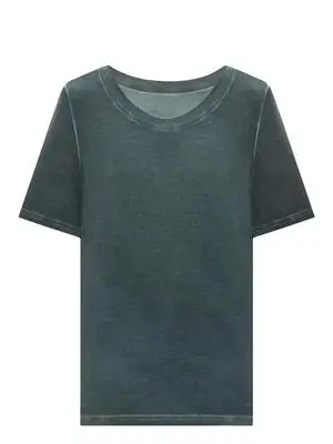 UMA WANG Crew Neck T-shirt With Faded Effect - Blue