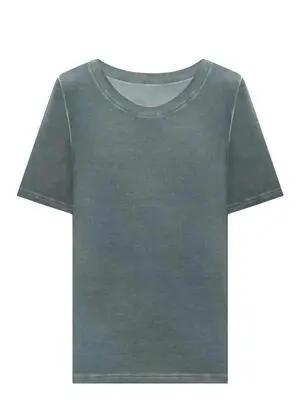UMA WANG Crew Neck T-shirt With Faded Effect - Blue