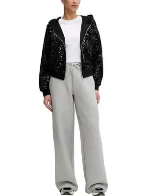 Guess Logo Embroidered Drawstring Track Pants - Grey