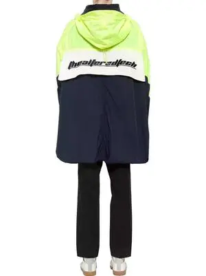 JUUN.J Colour-block Drawstring-hood Coat - Blue