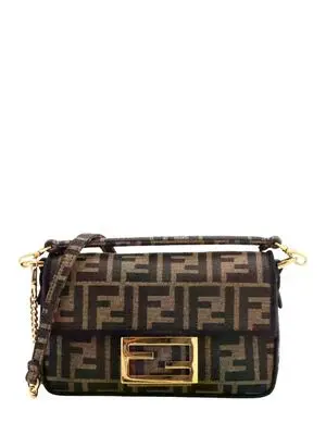Fendi Zucca Canvas Mini Baguette Crossbody Bag - Brown