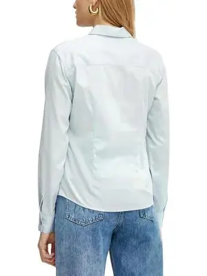 Guess Tiziana Crystal-embellished Long-sleeve Shirt - Blue