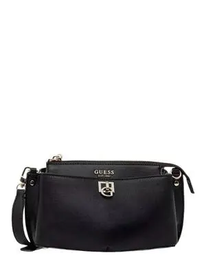 Guess Logo Plaque Shoulder Bag - Black