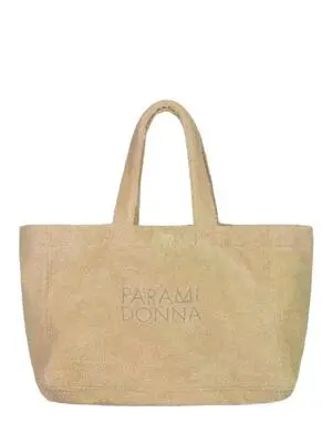 PARAMIDONNA PARAMIDONNA Logo Embroidered Tote Bag Neutrals