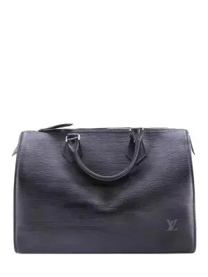 LOUIS VUITTON Speedy Epi Leather Satchel - Black